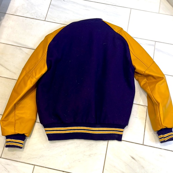 Delong | Jackets & Coats | Vintage Delong Varsity Lettermans Jacket 202 Purple And Gold M | Poshmark